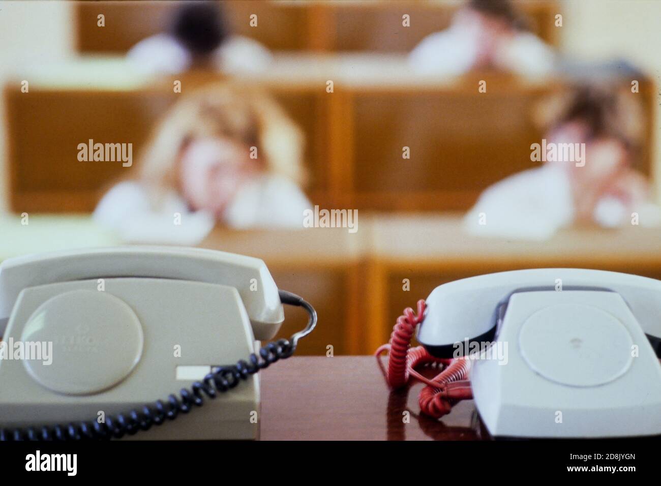 Telephone switchboard in an hospital, Moscow, CEI Stock Photo - Alamy