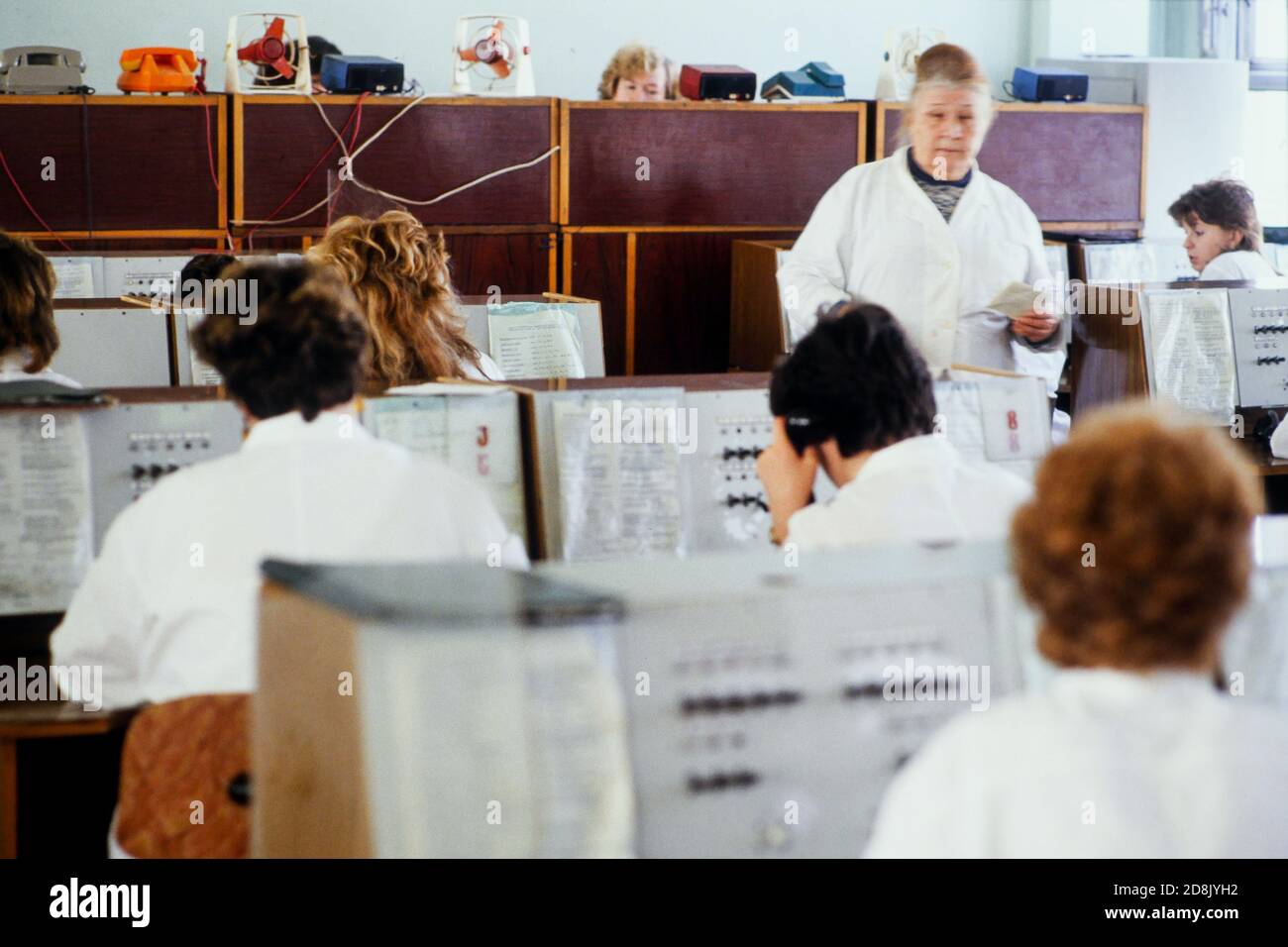 Telephone switchboard in an hospital, Moscow, CEI Stock Photo - Alamy