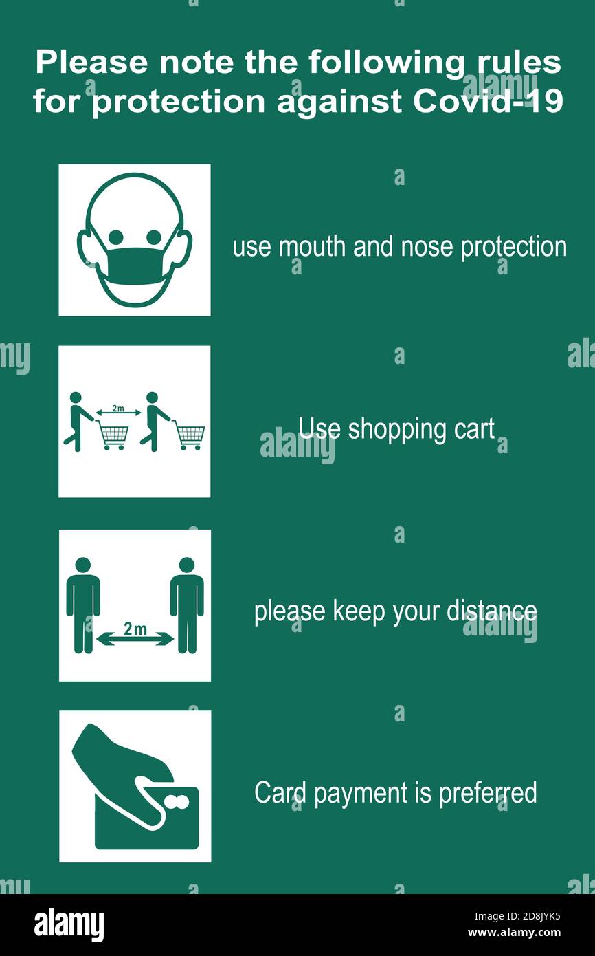 Shopping rules to protect against Covid-19. vector file Stock Vector ...
