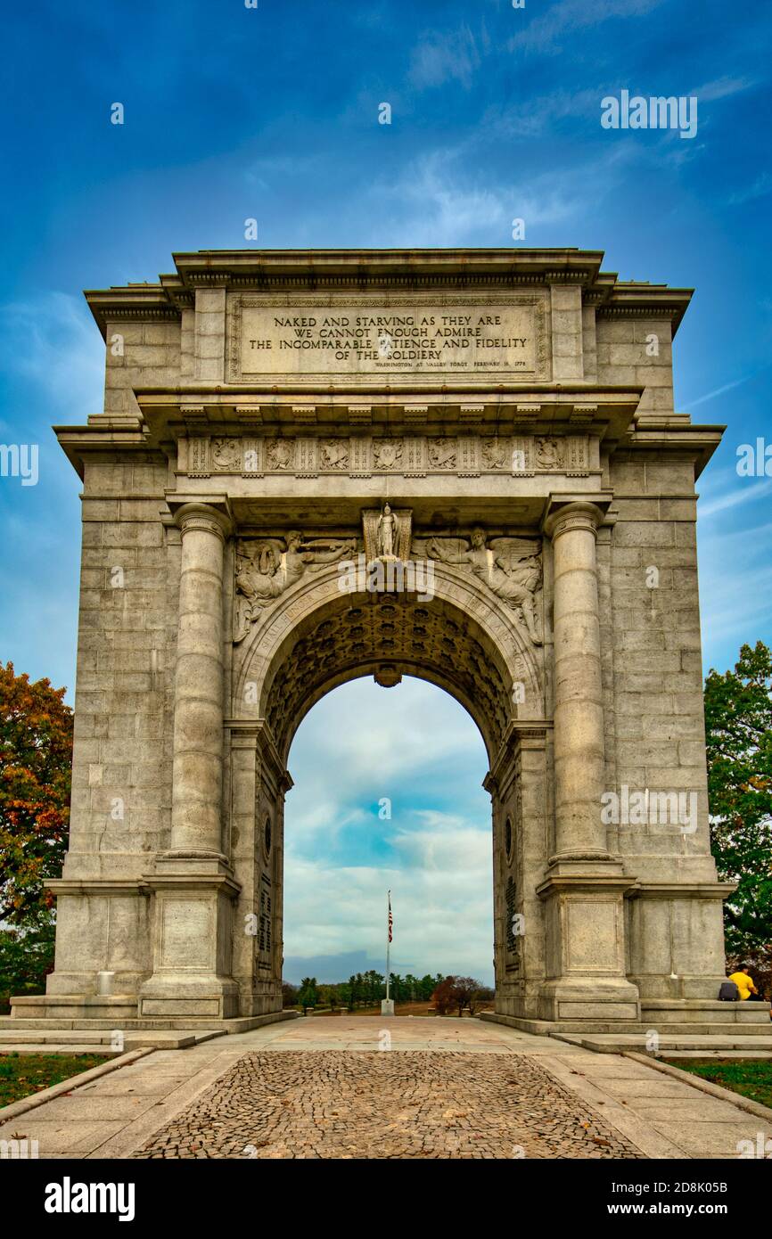 The National Memorial Arch at Valley Forge National Historical Park on ...