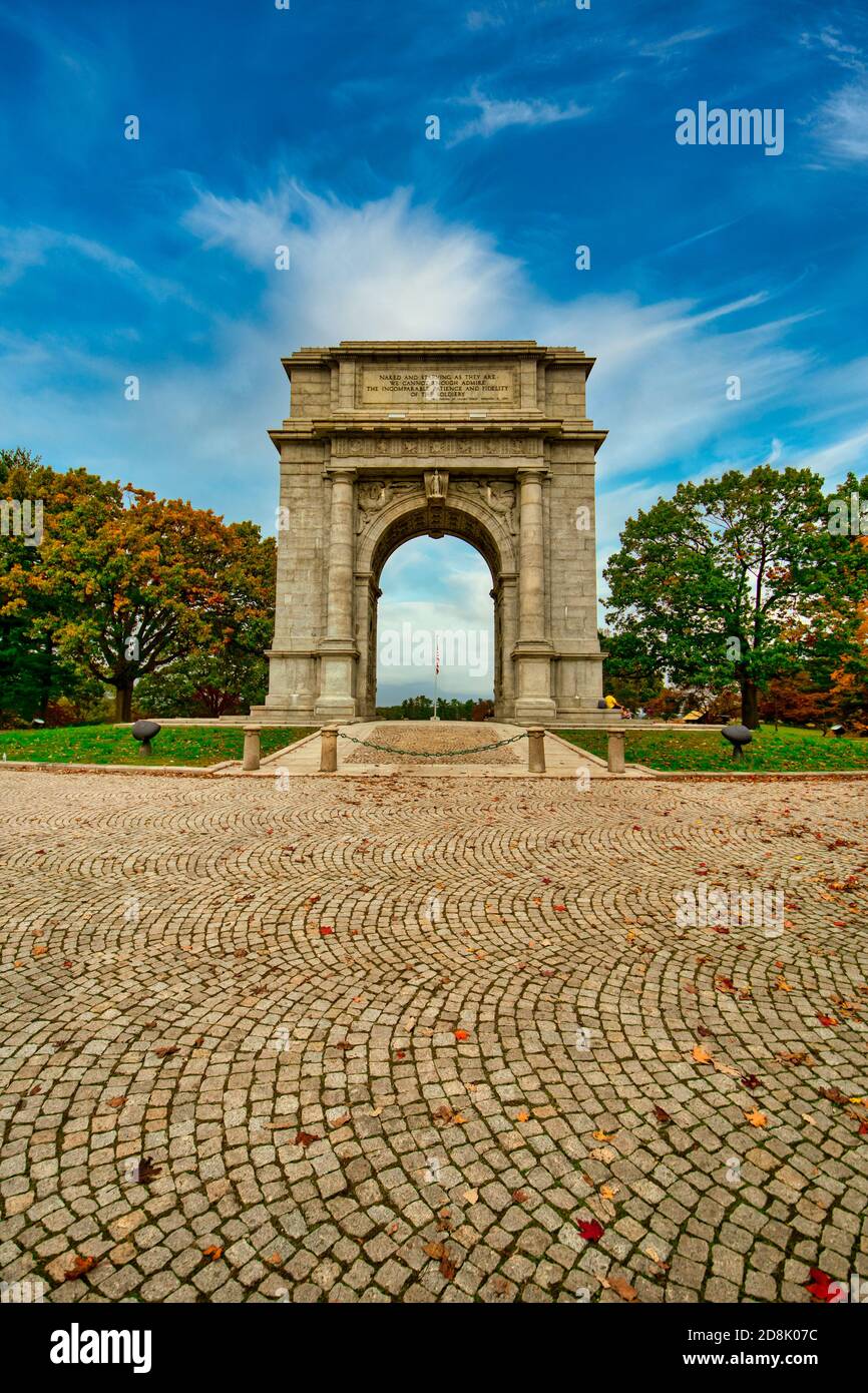 The National Memorial Arch at Valley Forge National Historical Park on ...