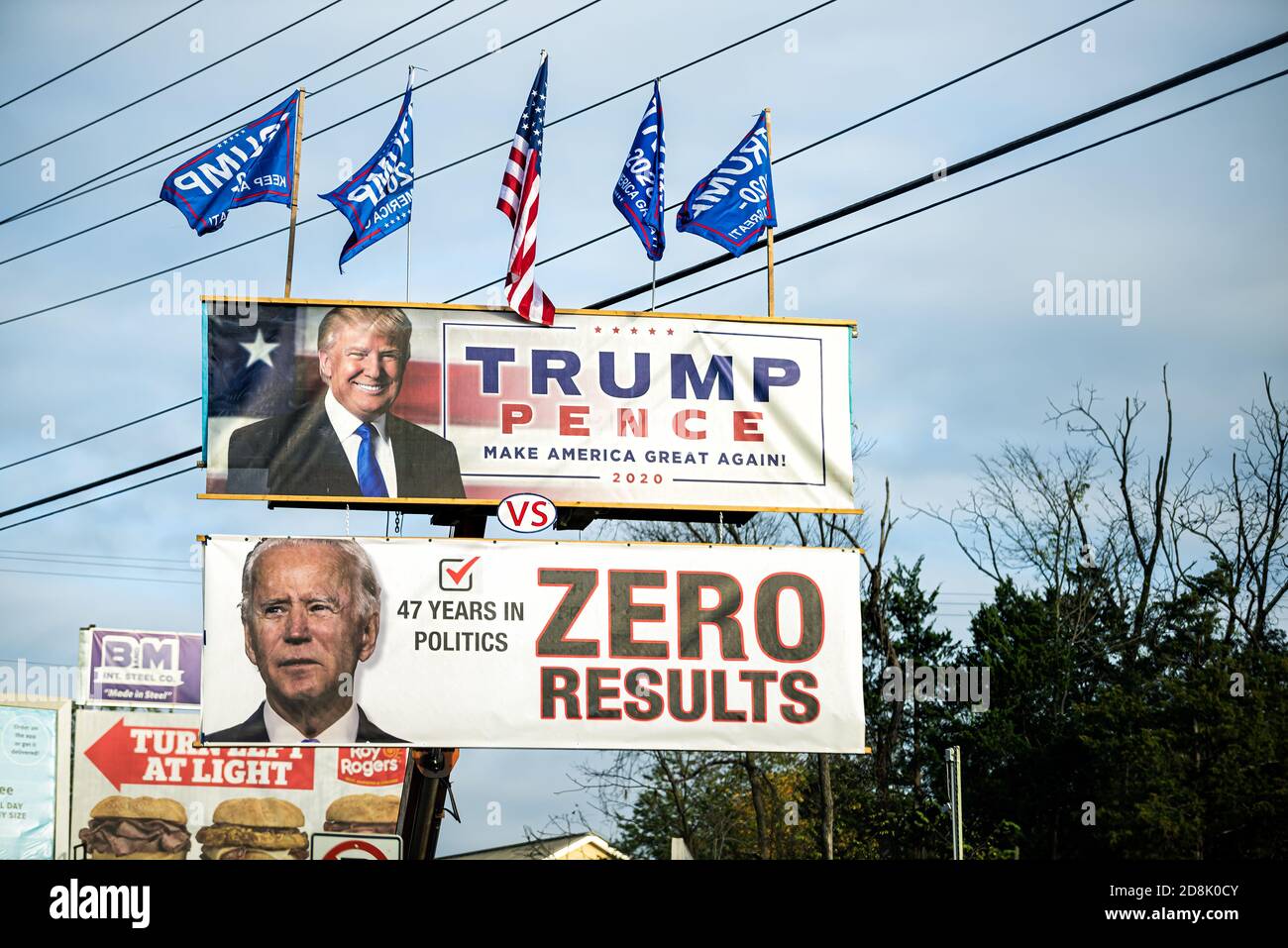 Gainesville, USA - October 27, 2020: Donald Trump Mike Pence 2020 Make ...