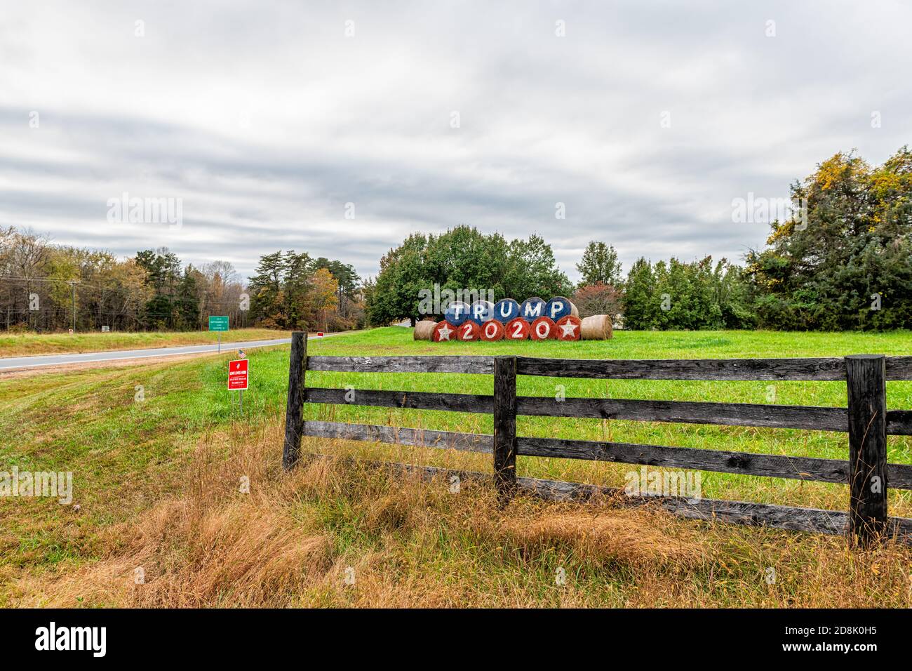 Washington, USA - October 27, 2020: Donald Trump 2020 stars text at US ...