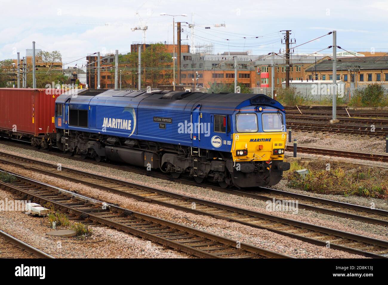 DB Schenker Class 66 Locomotive 66051 "Maritime Four" passes ...