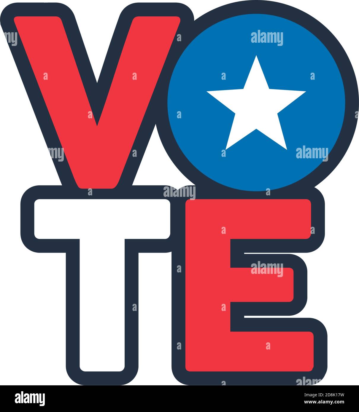 vote word election day with star vector illustration design Stock ...
