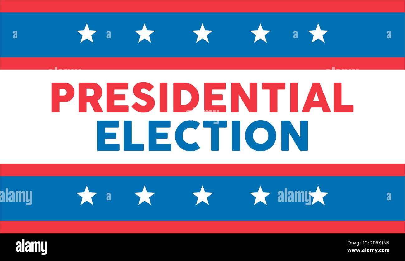 presidential election lettering with star square stamp vector ...