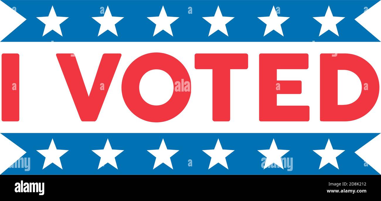 i voted lettering with stars frame vector illustration design Stock ...