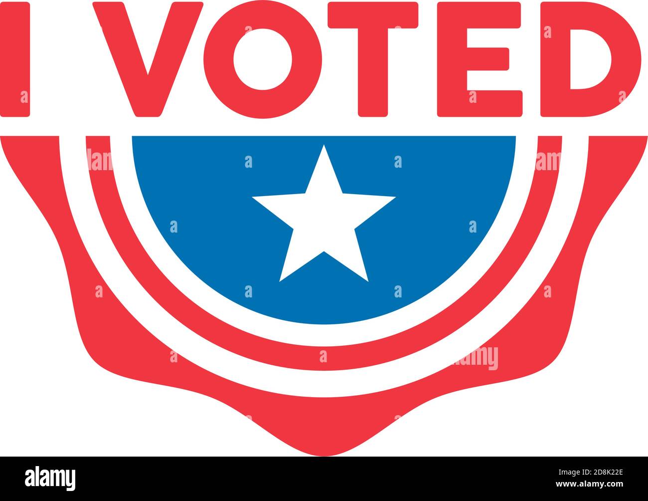 i voted lettering with star in flag vector illustration design Stock ...