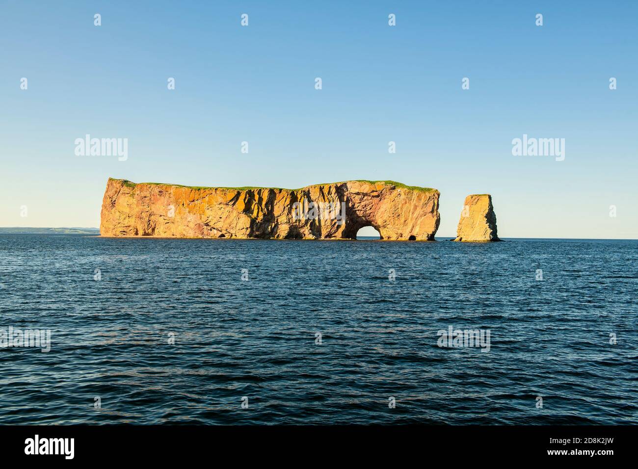 Nice Famous Rocher Perce rock in Gaspe Stock Photo - Alamy