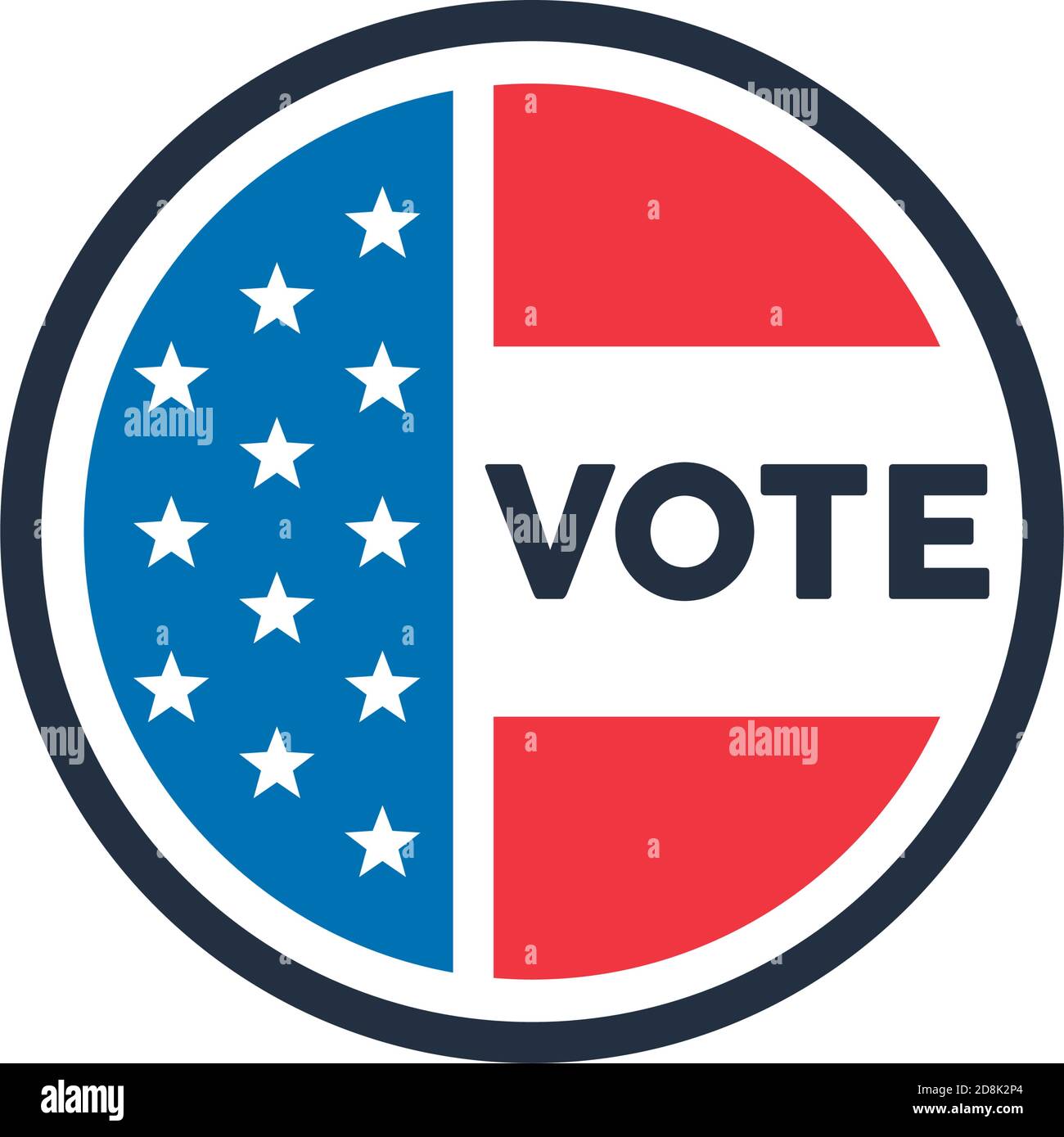vote word election day with stars in circular sticker vector ...