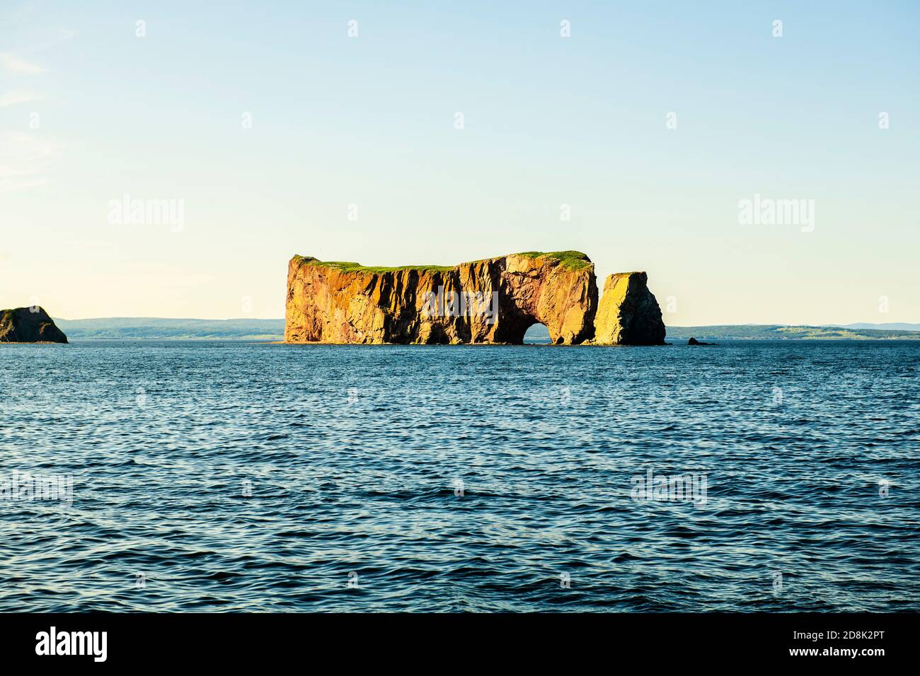Nice Famous Rocher Perce rock in Gaspe Stock Photo - Alamy