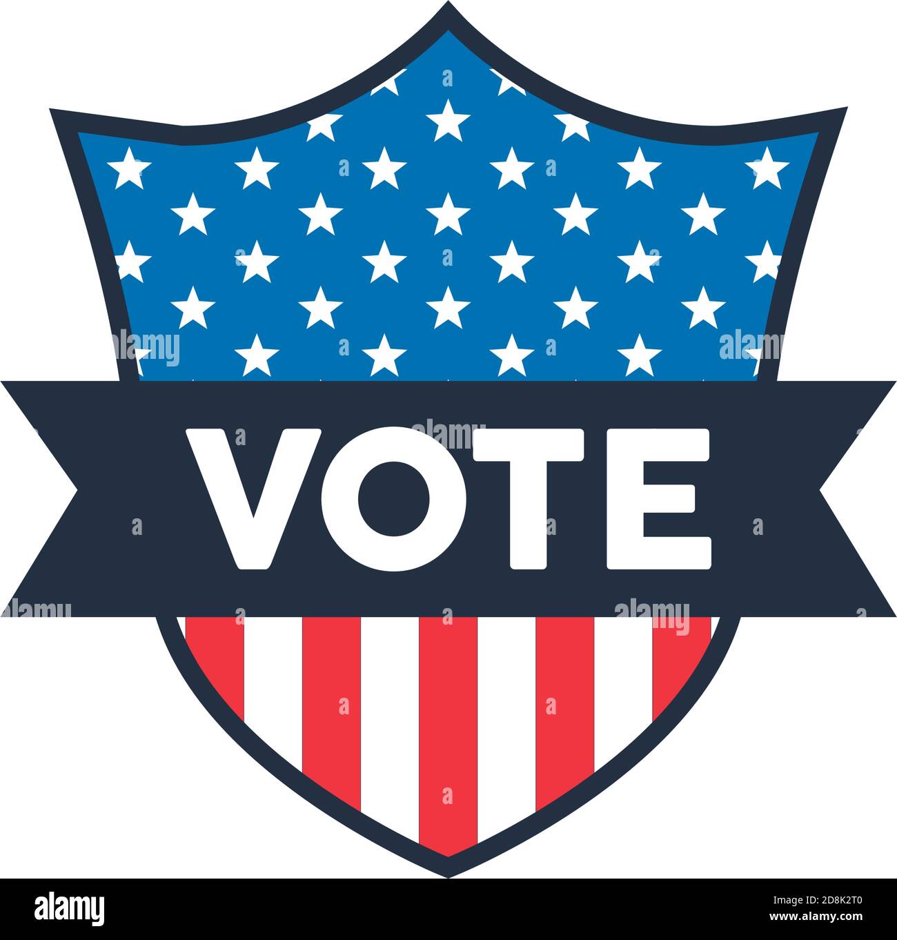 vote word election day in shield vector illustration design Stock ...