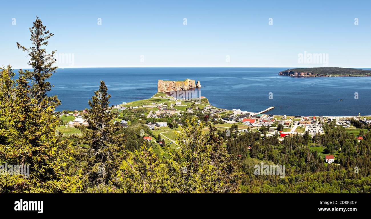 Nice Famous Rocher Perce rock in Gaspe Stock Photo - Alamy