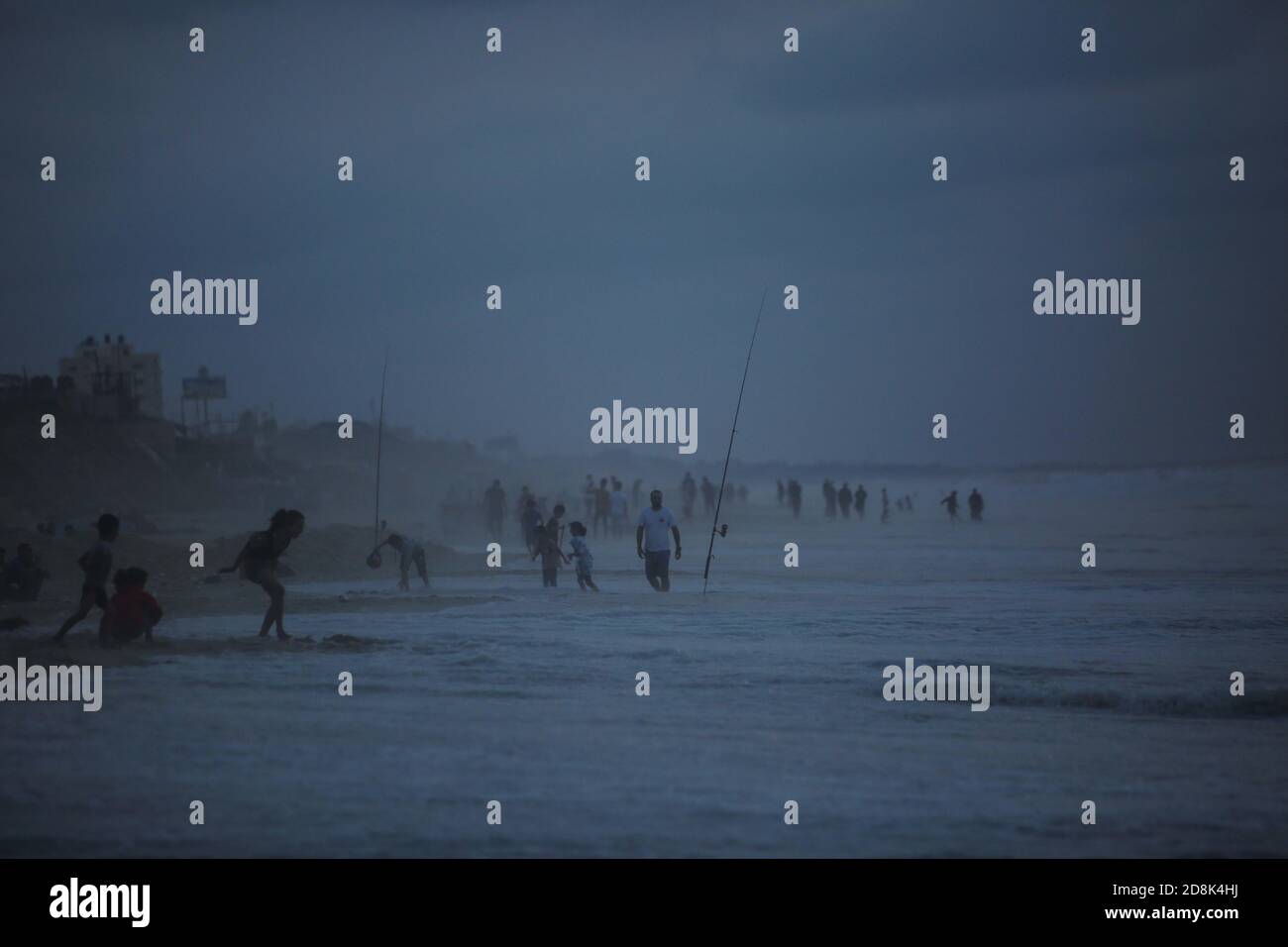 Nusirat, The Gaza Strip, Palestine. 30th Oct, 2020. Palestinians having ...