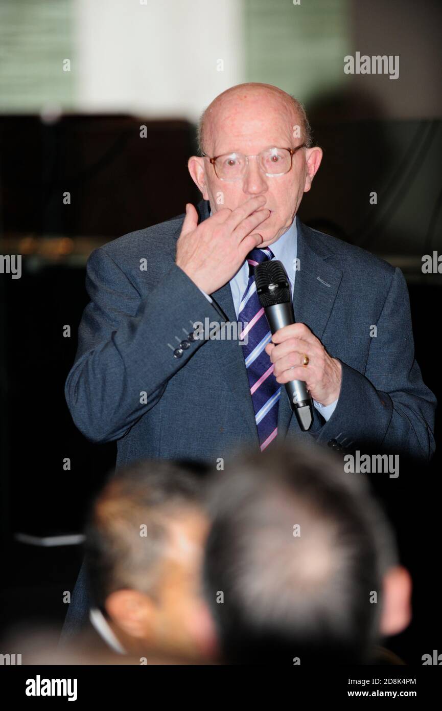 Nobby Stiles speaking at a sportsman luncheon in London. One of his ...