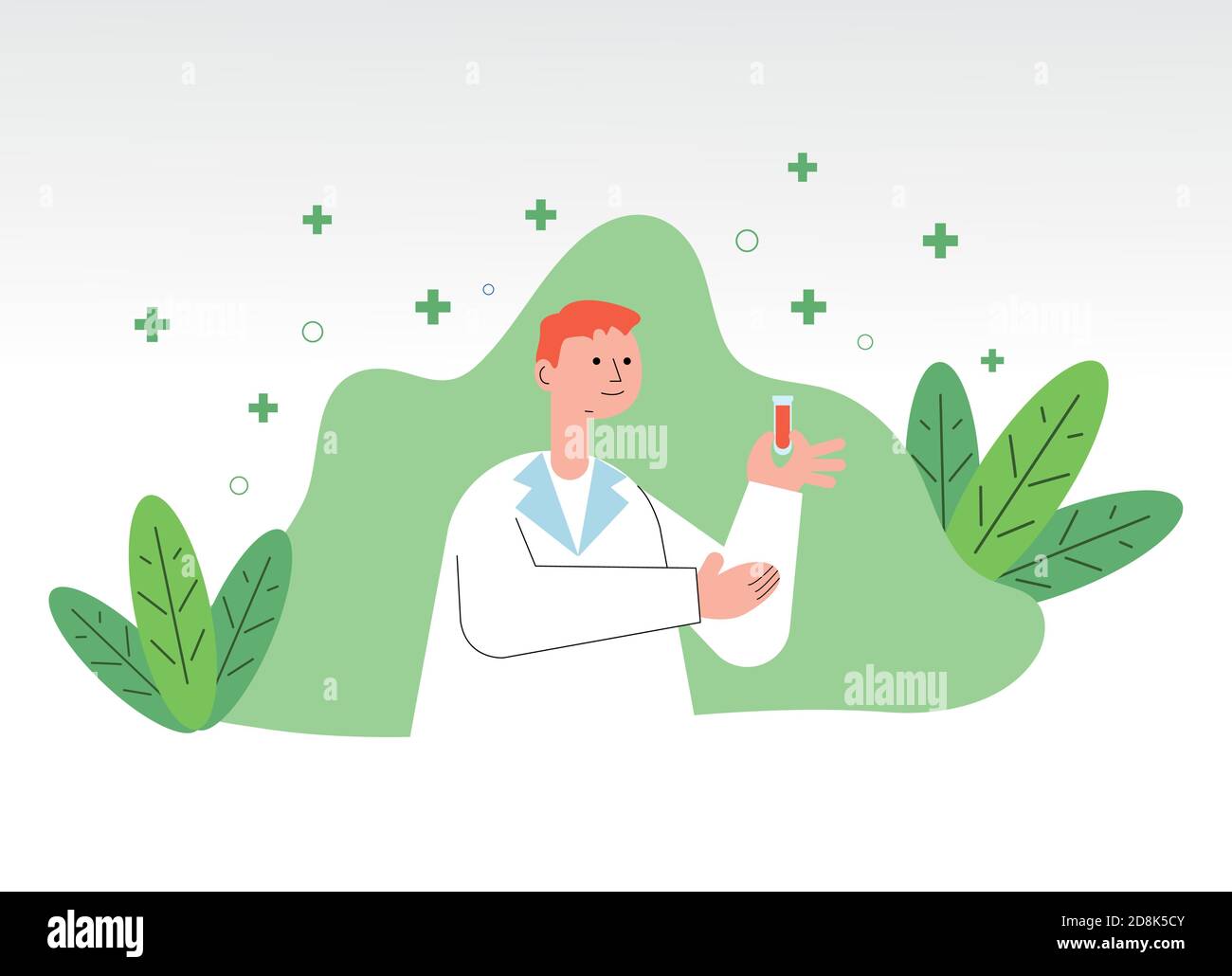 male doctor with blood in tube test vector illustration design Stock ...