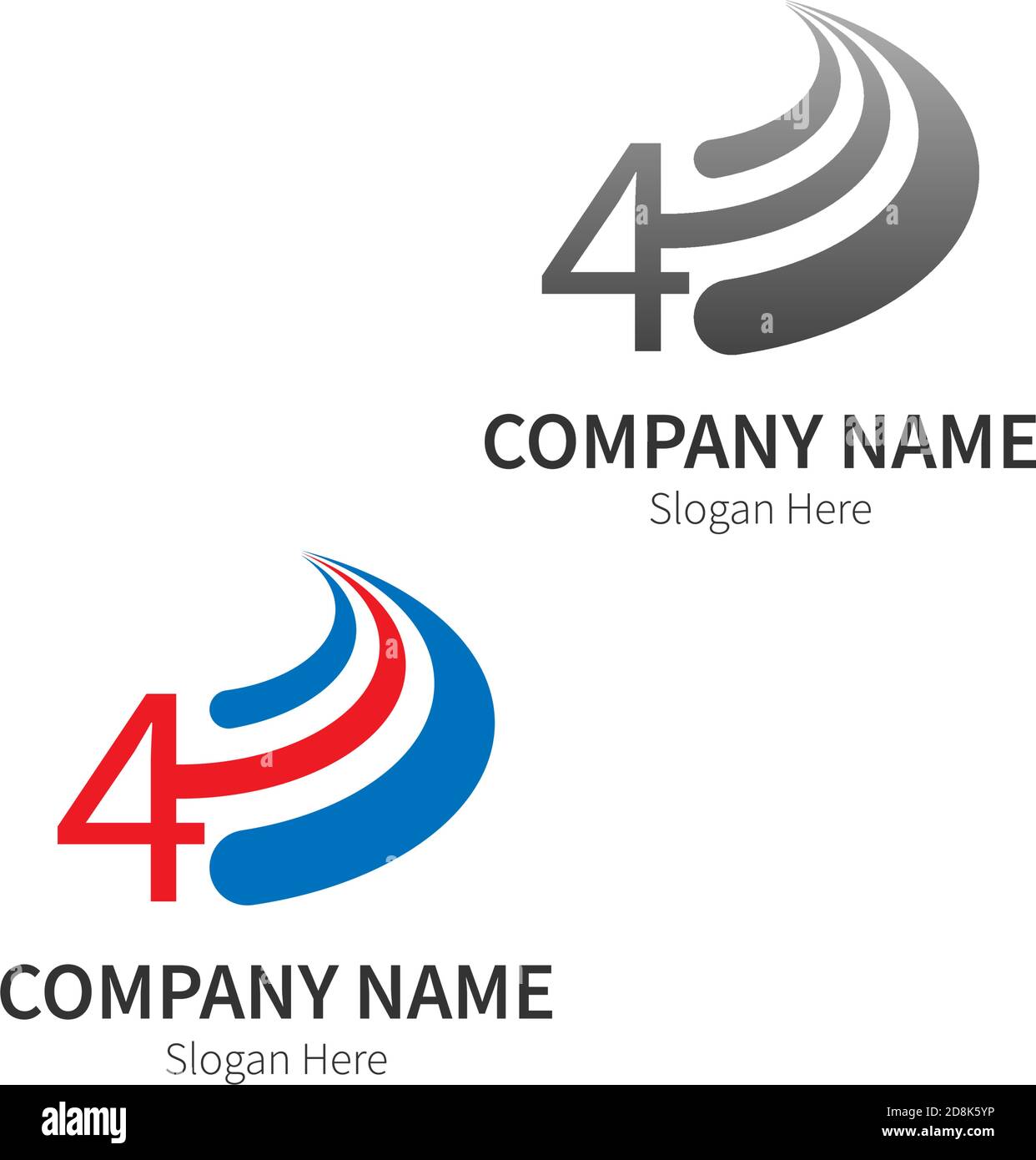 Number 4 Logo Business Template Vector icon Stock Vector Image & Art ...