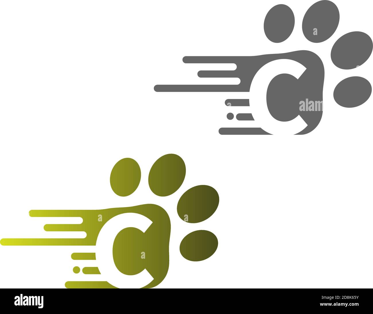 Letter C icon on paw prints logo design Stock Vector Image & Art - Alamy
