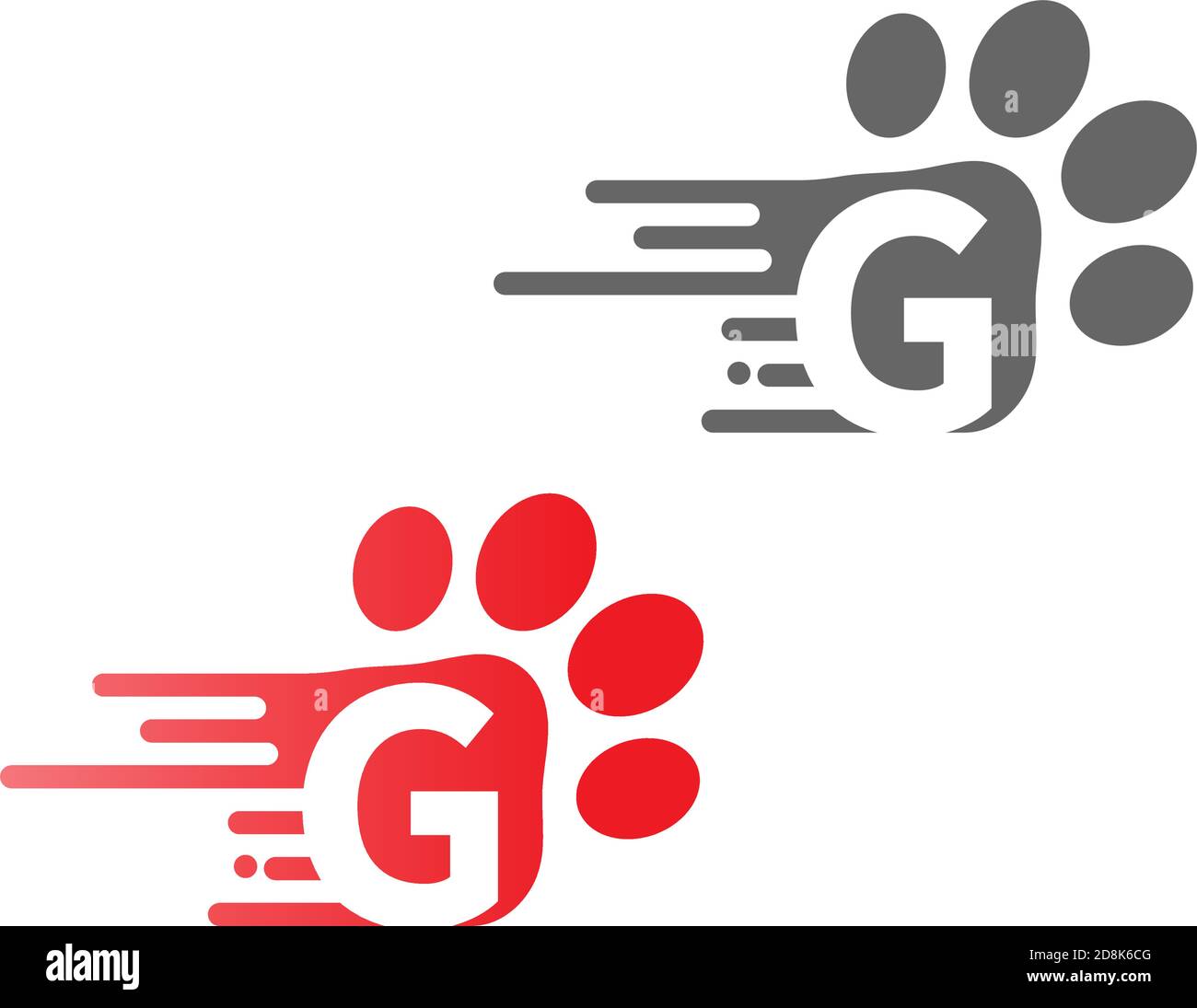 Letter G icon on paw prints logo design Stock Vector Image & Art - Alamy
