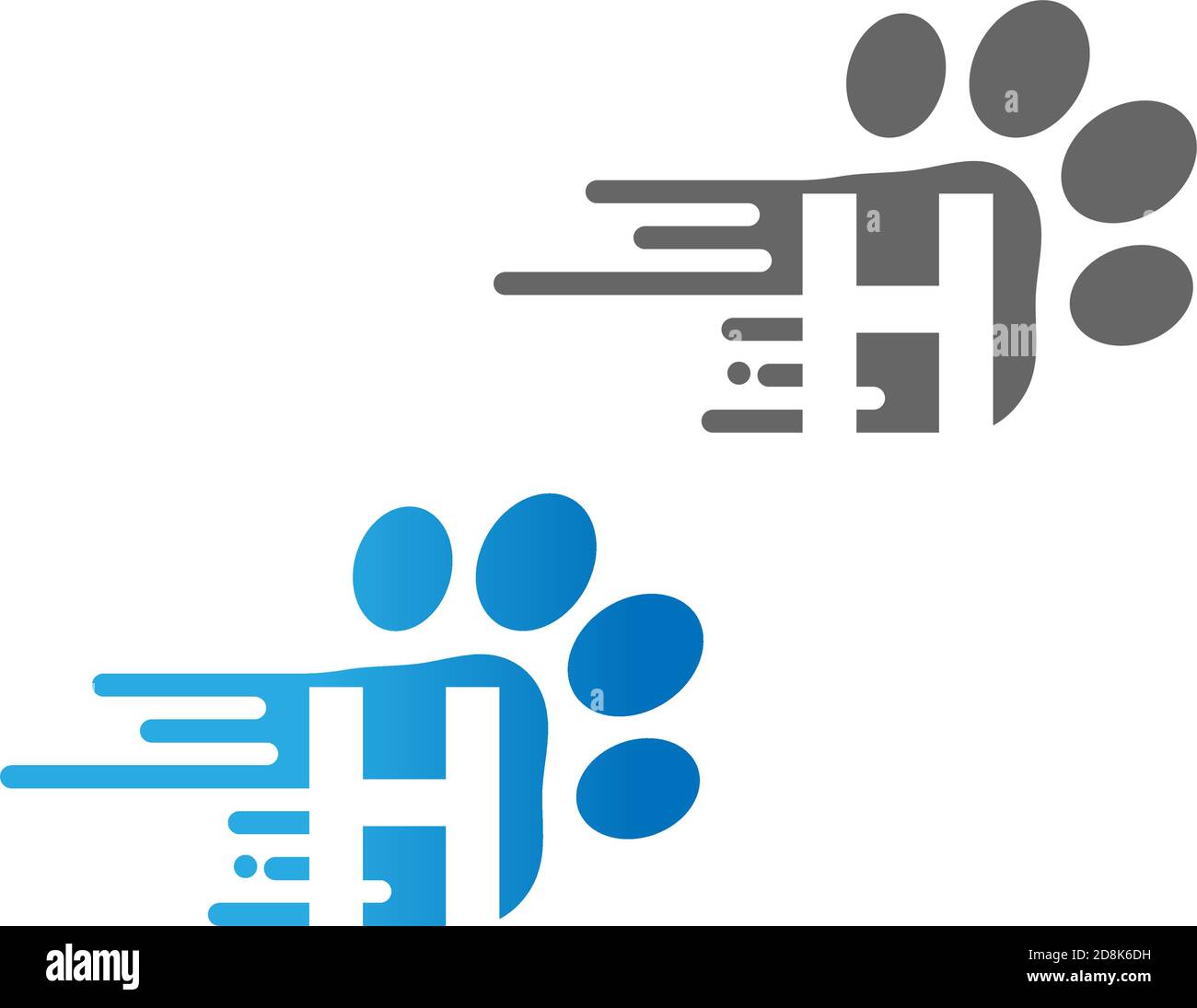 Letter H icon on paw prints logo design Stock Vector Image & Art - Alamy