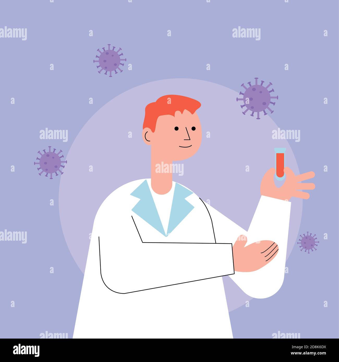 male doctor with blood in tube test vector illustration design Stock ...