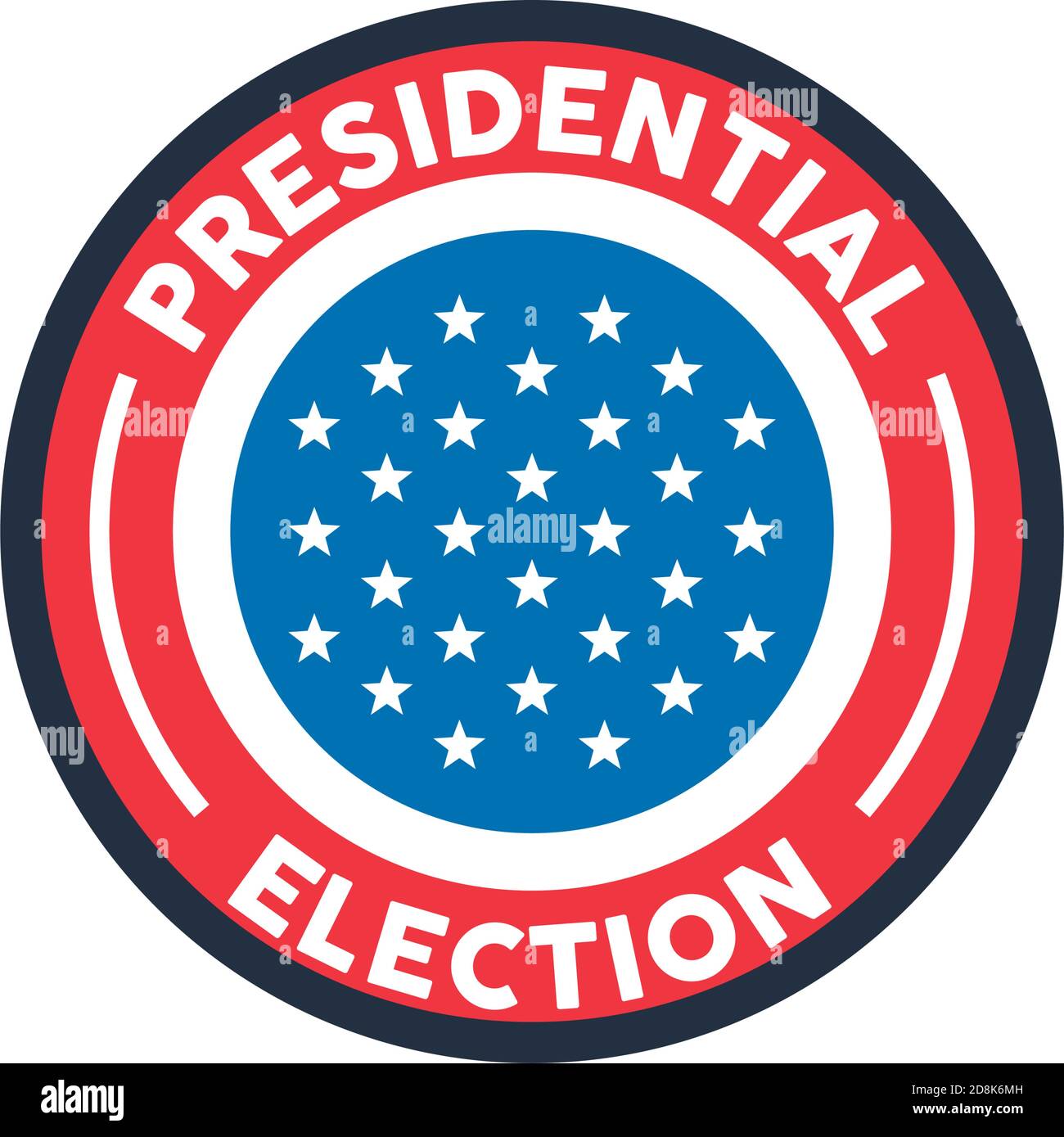 presidential election lettering with circular stamp vector illustration ...