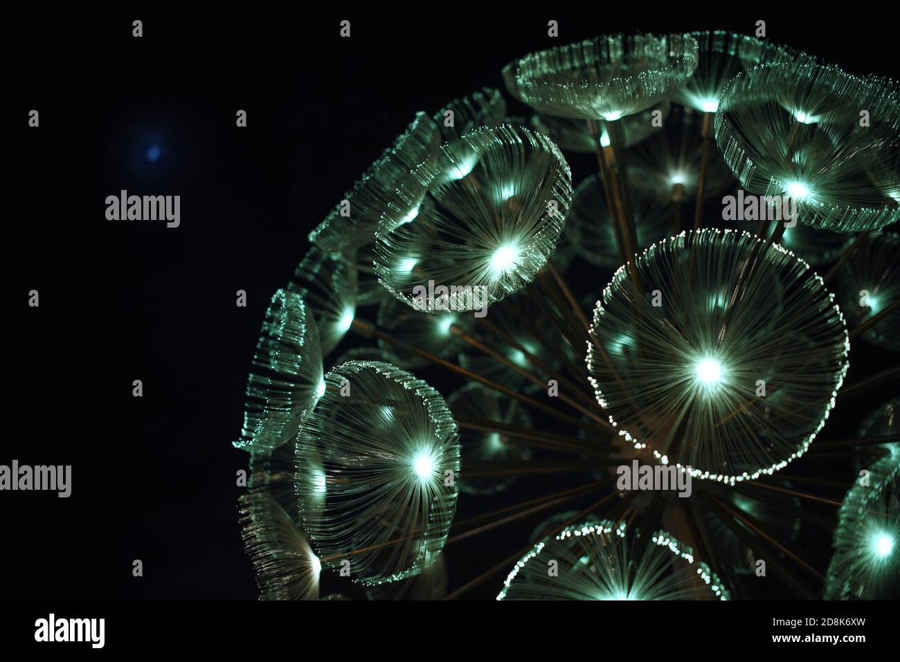 decorative fiber optics lights on dark background Stock Photo - Alamy