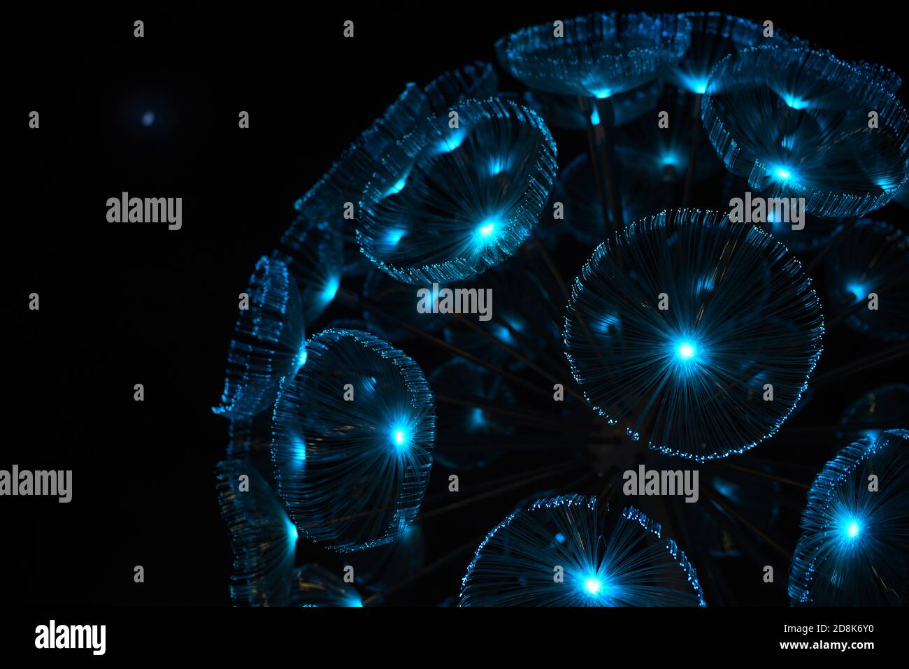 decorative fiber optics lights on dark background Stock Photo - Alamy