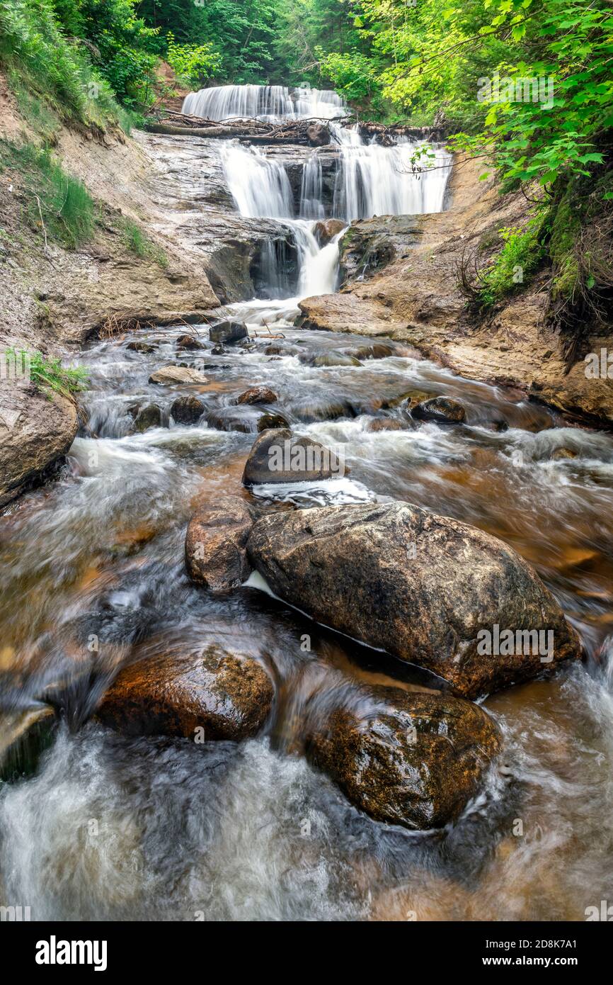 Sable Falls, Pictured Rocks National Lakeshore, near Munising, MI, USA ...
