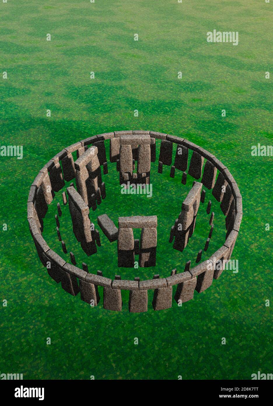 Illustration of an intact Stonehenge. Stonehenge is an ancient ...