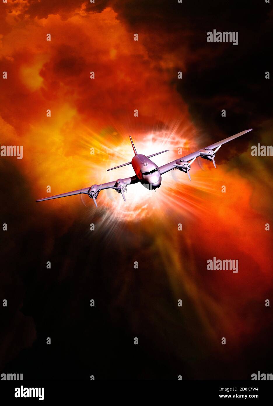 Conceptual illustration of a plane disappearing in the Alaska triangle ...