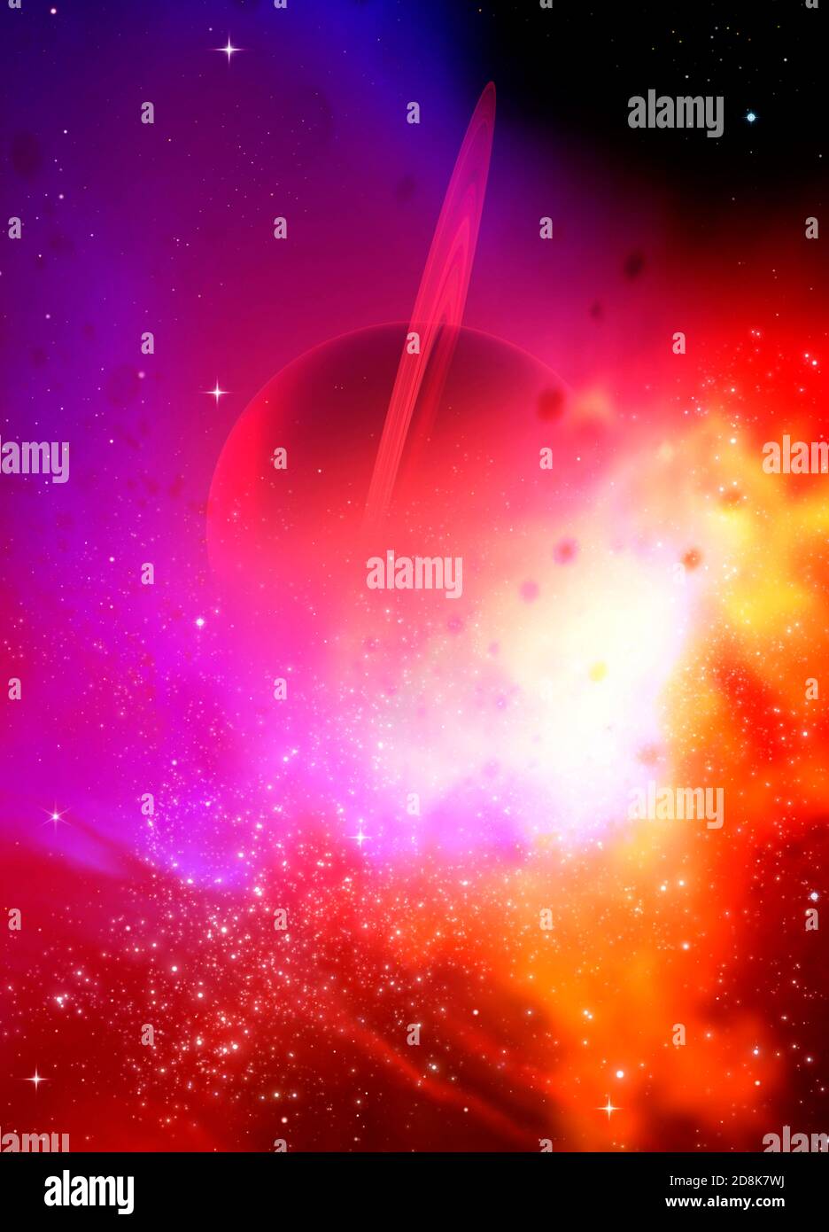 Ringed exoplanet, illustration Stock Photo - Alamy