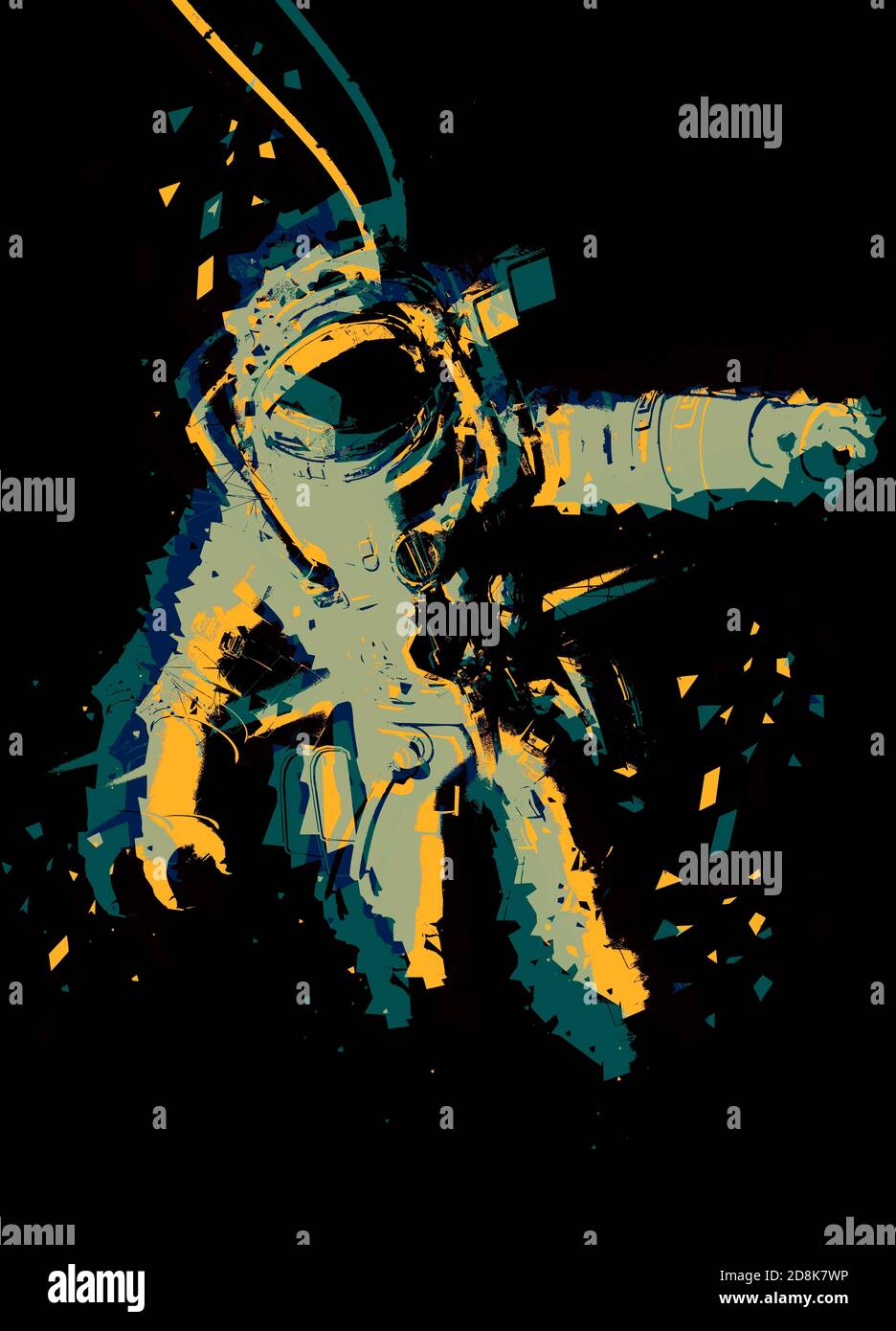 Astronaut performing a space walk, illustration Stock Photo - Alamy