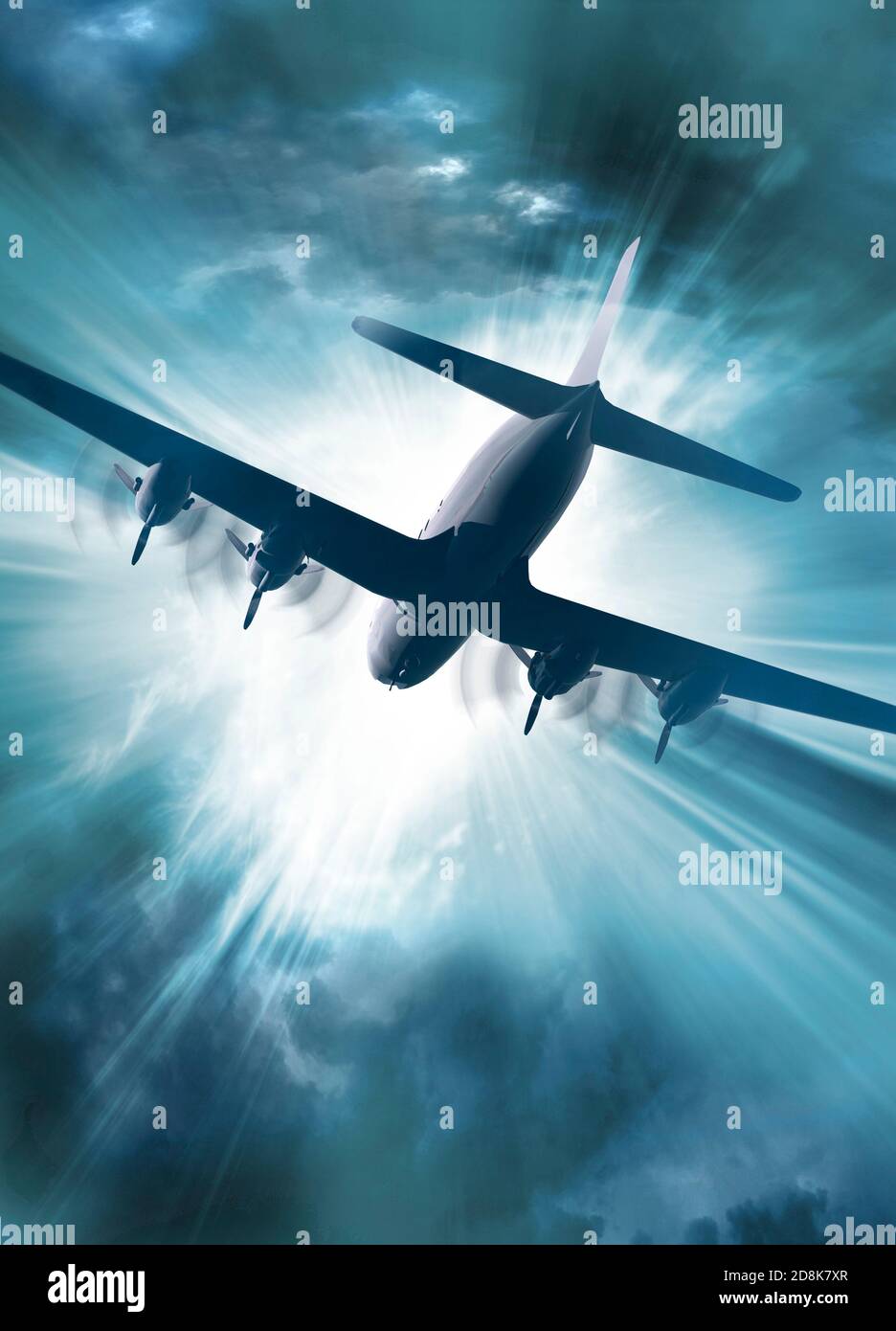 Conceptual illustration of a plane disappearing in the Alaska triangle ...