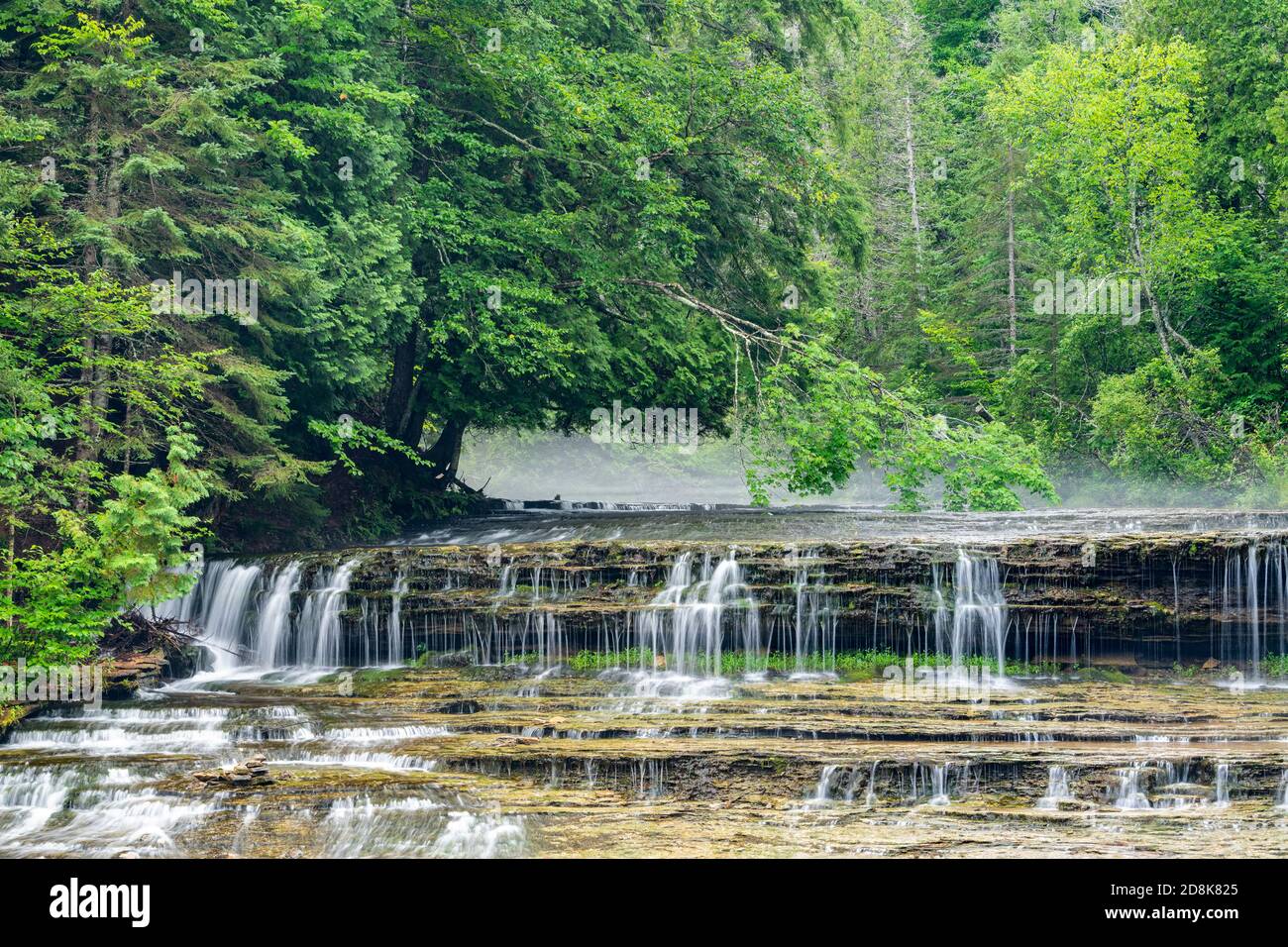 Au Train Falls, late Summer, near Munising, Michigan, USA Stock Photo ...
