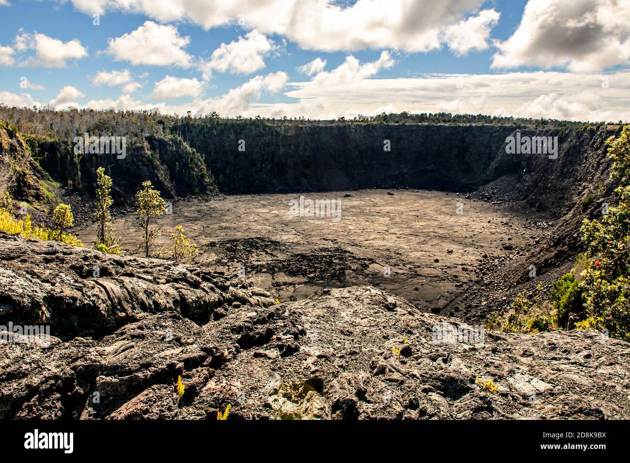 The Hawaii volcanoes National Park crater on the caldera Halemaumau ...