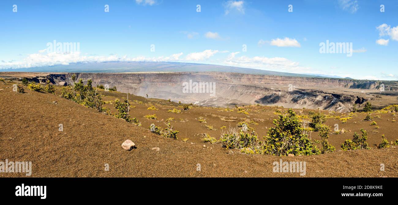 The Hawaii volcanoes National Park crater on the caldera Halemaumau ...