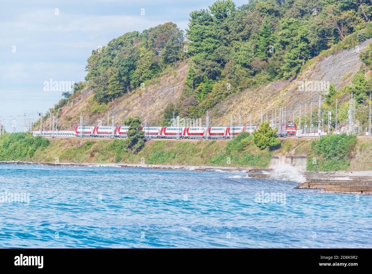Train moves along railway passenger hi-res stock photography and images ...
