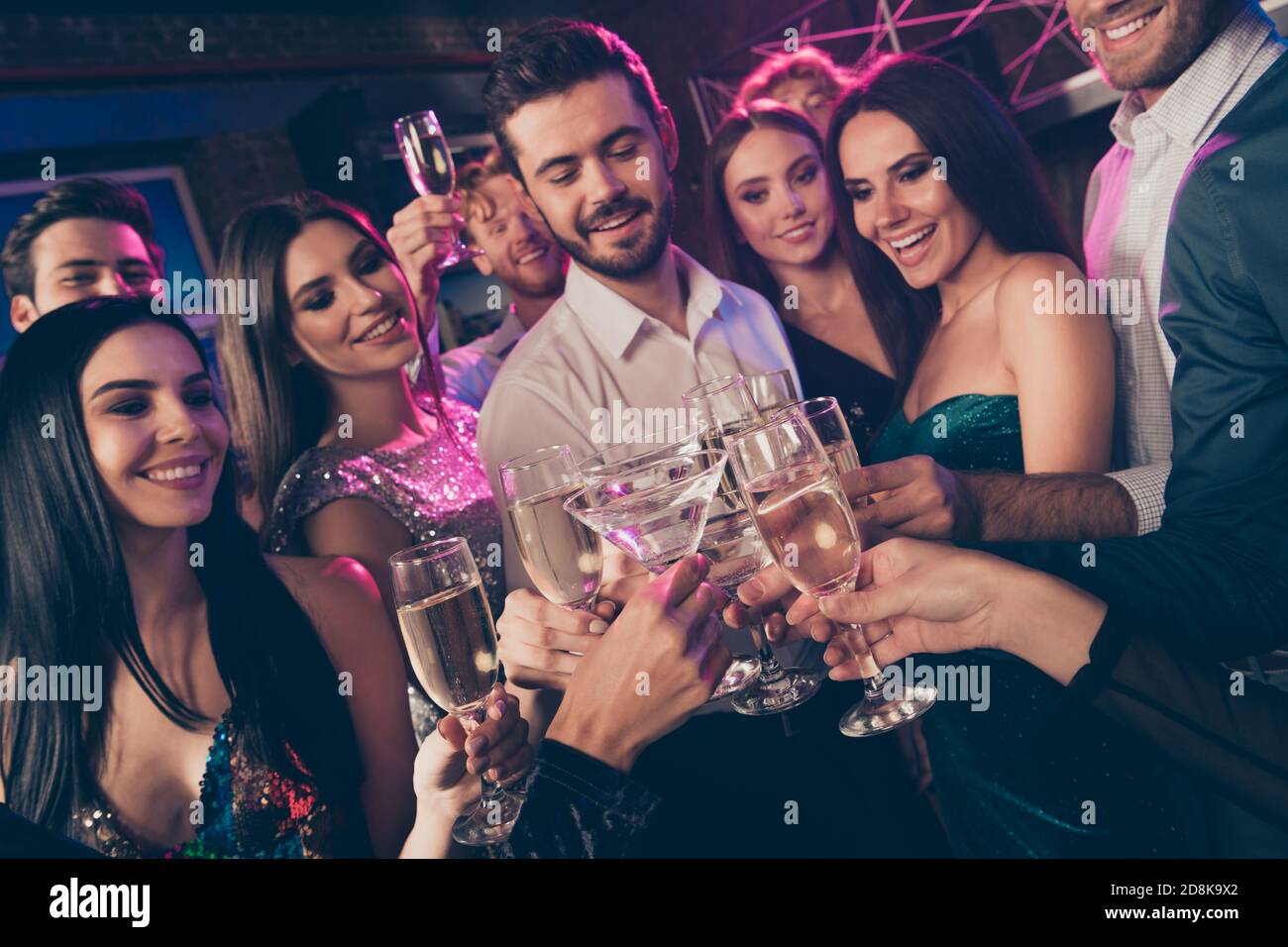 Photo portrait of people at posh party drinking champagne Stock Photo ...