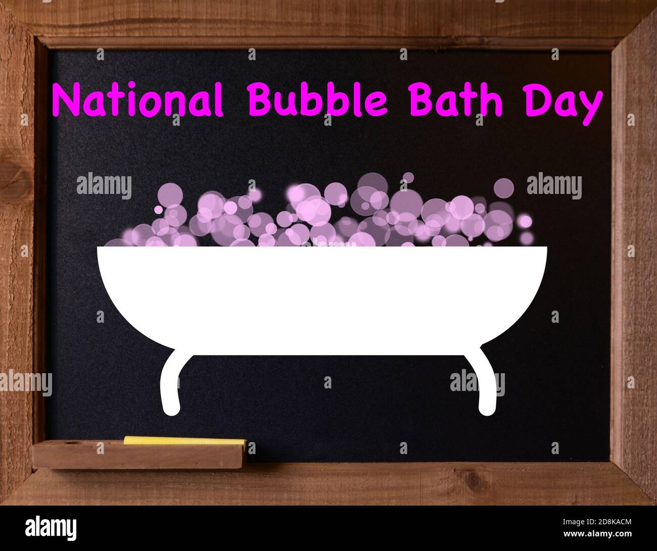 Chalkboard with graphic of Bubble Bath for National Bubble Bath Day ...