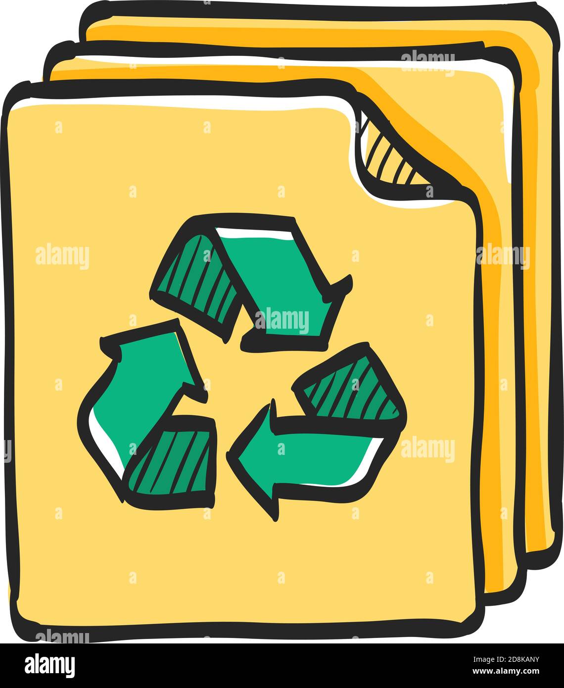 Recycle symbol icon in color drawing. Environment go green Stock Vector ...