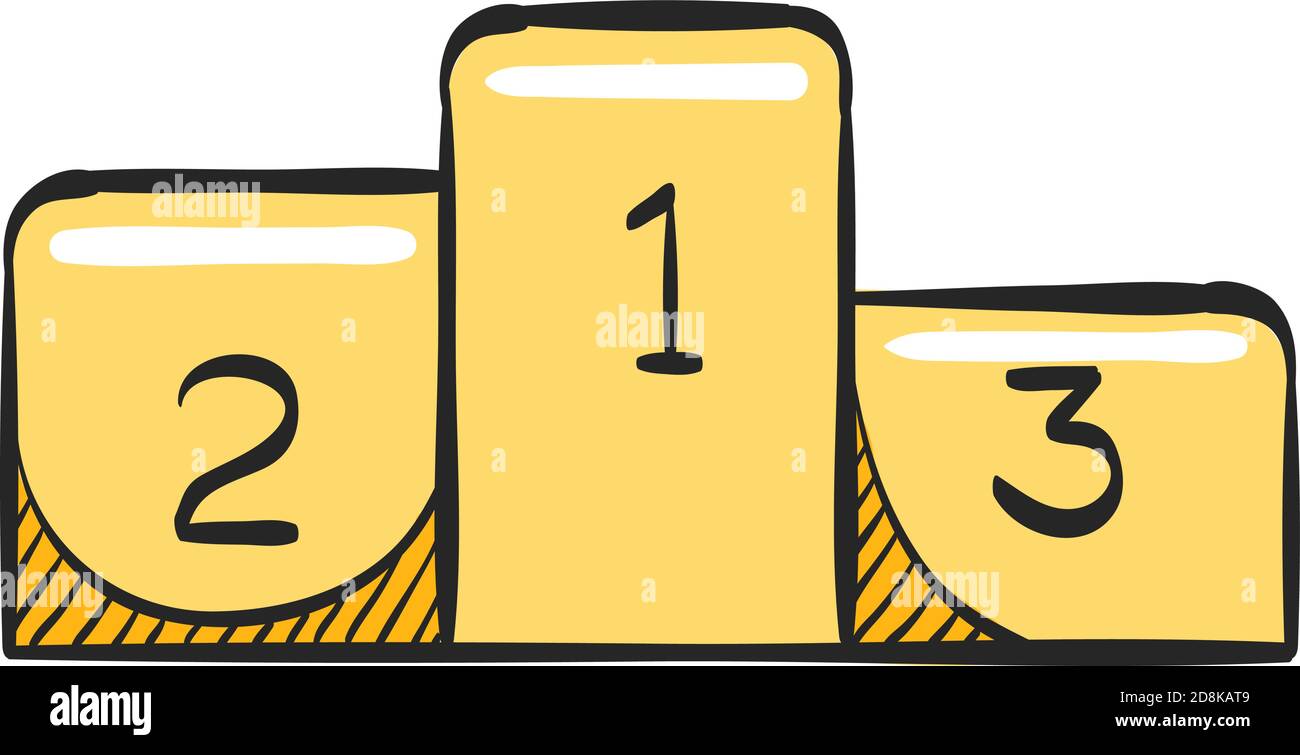 Sport podium icon in color drawing. Winner champion athletic s rally ...