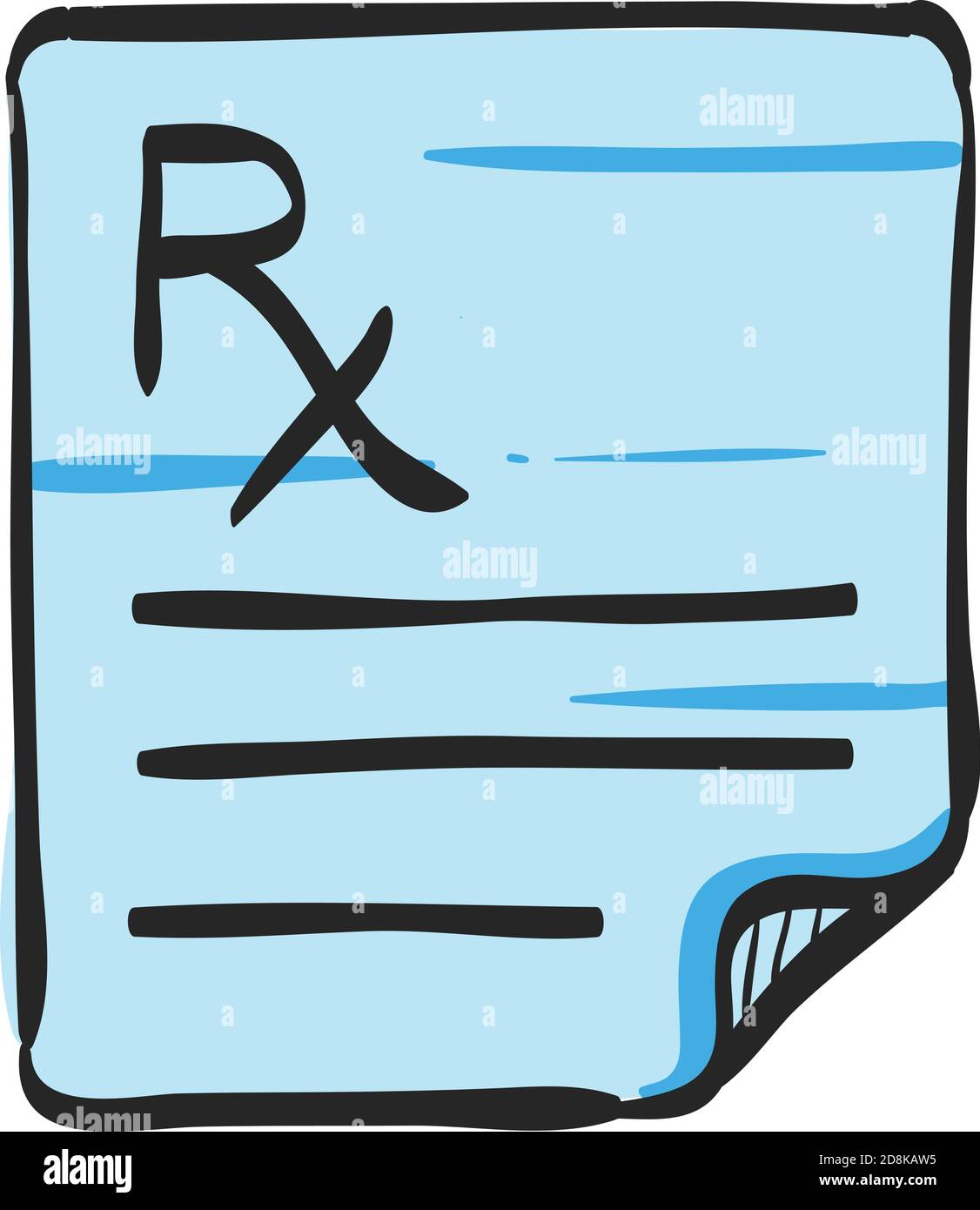 Medical prescription icon in color drawing. Medicine doctor healthcare ...