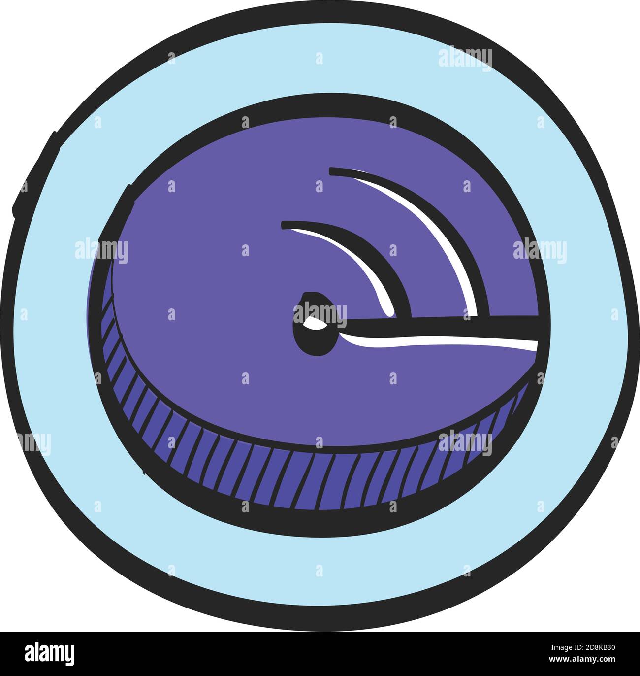 Radar icon in color drawing. Instrument detector military enemy threat ...