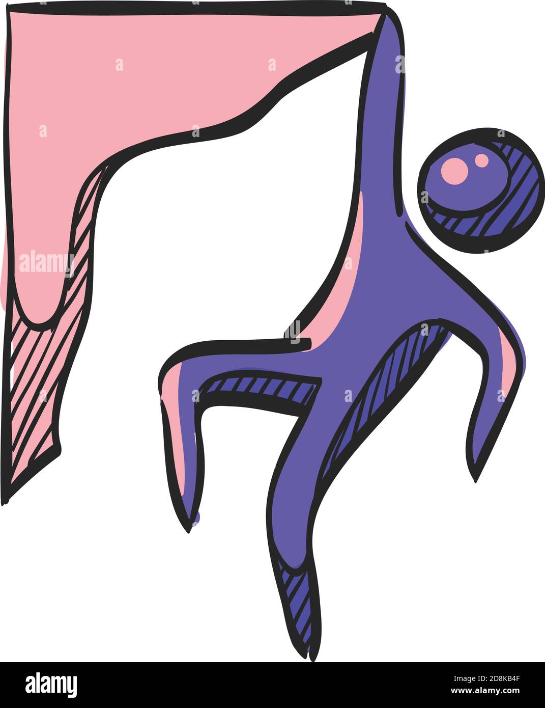 Rock climbing icon in color drawing. Extreme sport adventure thrill ...