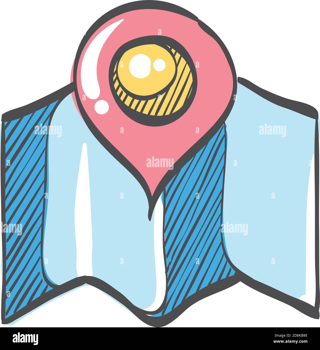 Road map icon in color drawing Stock Vector Image & Art - Alamy