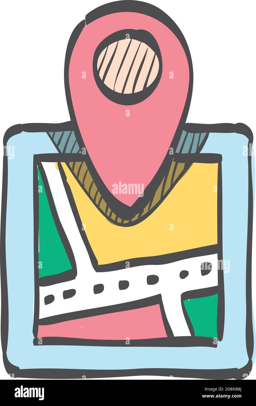 Pin location map icon in color drawing Stock Vector Image & Art - Alamy