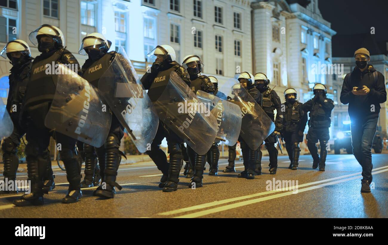 Warsaw, Poland 30.10.2020 - Anti abortion and human rights protest ...