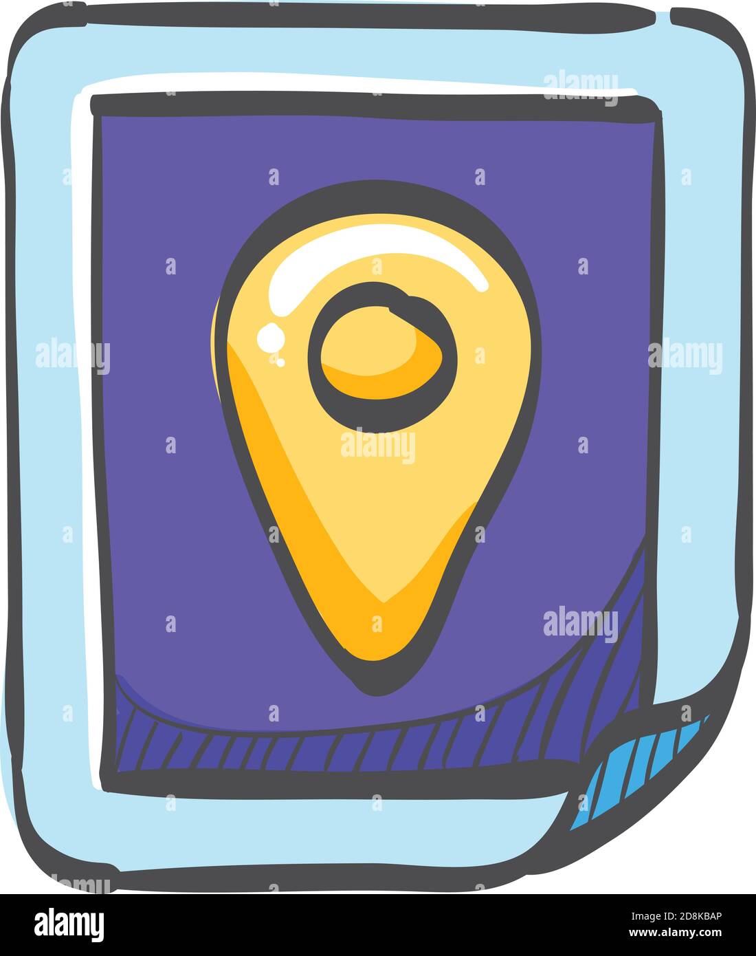 Pin location map icon in color drawing Stock Vector Image & Art - Alamy