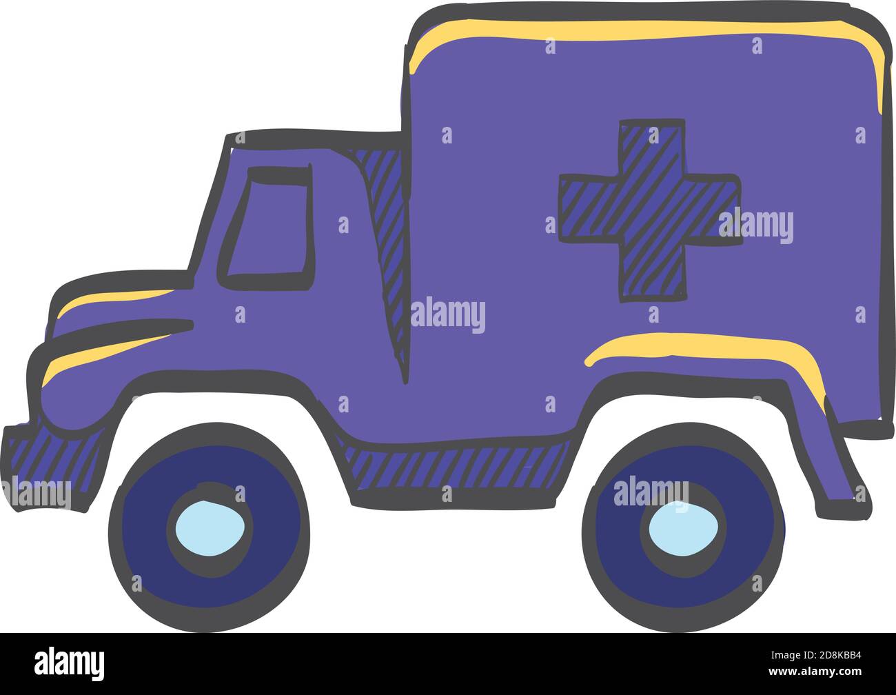 Military ambulance icon in color drawing. Vintage truck vehicle world ...